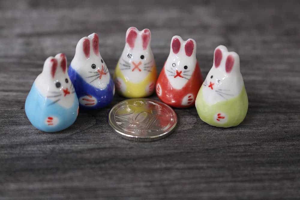 Mini Rabbit Porcelain Figurines - Ecoponics Singapore